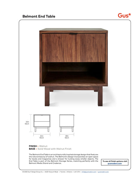 Gus* Modern Belmont End Table Guildhall Home Canada